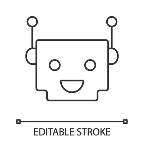 Chatbot Linear Icon Thin Line Illustration Modern Robot Square Head Laughing Chat Bot