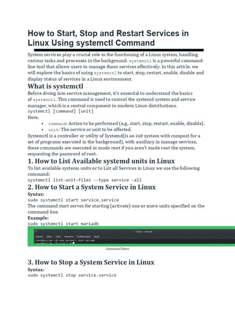 start stop and restart services in linux using systemctl command pdf sudo superuser