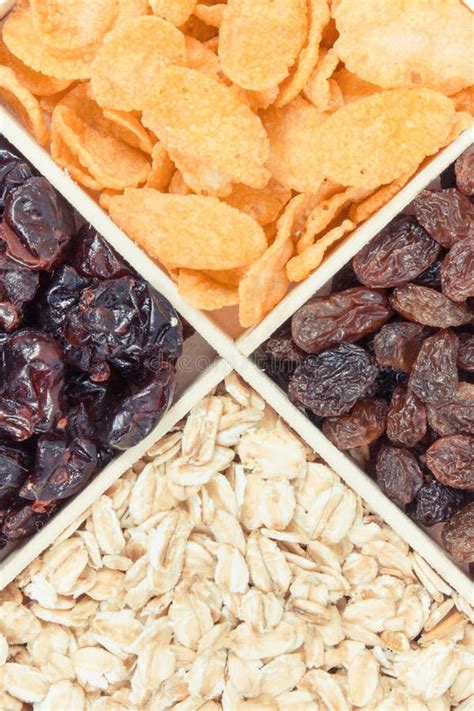 Dried Fruits With Various Flakes As Source Carbohydrates Vitamins And