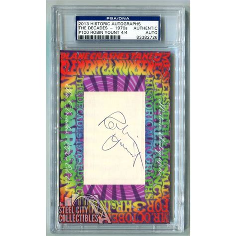 Robin Yount 2013 Historic Autographs Decades 1970s Cut Signature Psa 4