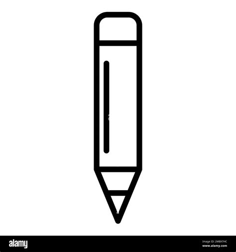 Pencil Line Icon Isolated On White Background Black Flat Thin Icon On