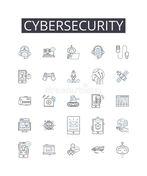 Cybersecurity Line Icons Collection Data Protection Information Security Nerk Defense