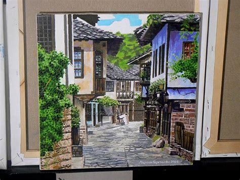 Етър а Маслена картина Картина с маслени бои 40 Cm 40 Cm Платно канава Мартин Гергинск