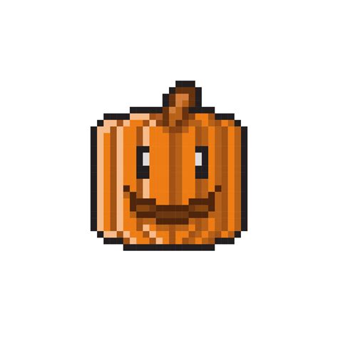 Cute Pumpkin Head In Pixel Art Style 21847536 Vector Art At Vecteezy