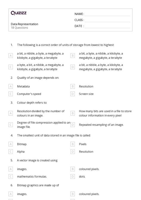 50 Data Visualization Worksheets On Quizizz Free And Printable