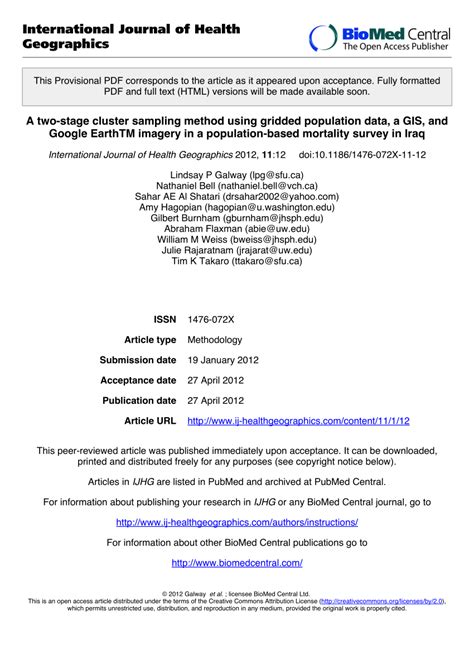Pdf A Two Stage Cluster Sampling Method Using Gridded Population Data