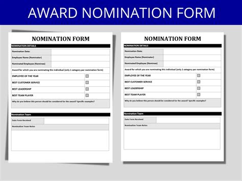 Employee Nomination Form Template At Shirley Gonzalez Blog