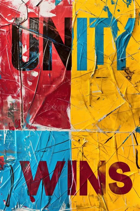 Unity Wins Motivational Phrase On Colorful Abstract Textured Background Stock Image Image Of