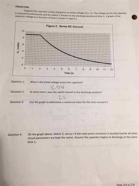Solved Prediction Suppose The Capacitor Is Fully Charged To