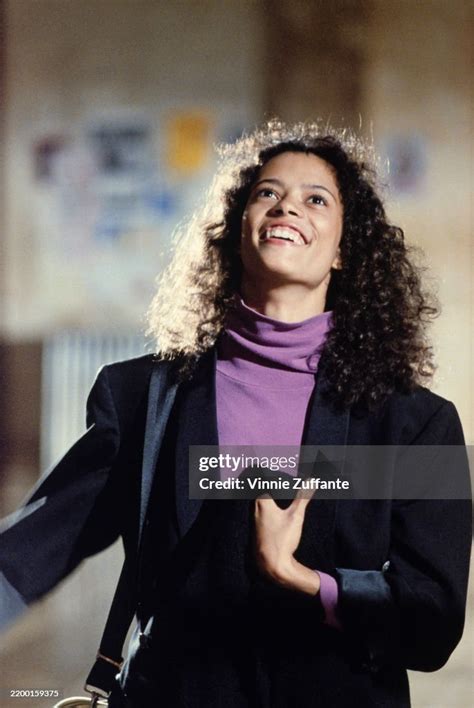 American Actress Singer And Dancer Erica Gimpel On Set During The