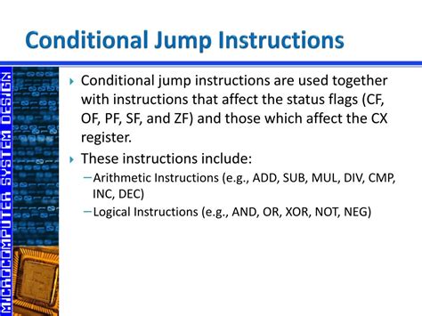 PPT The Assembly Programming Program Control Instructions PowerPoint Presentation ID