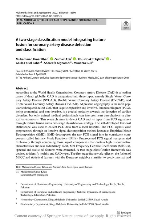 A Two Stage Classification Model Integrating Feature Fusion For