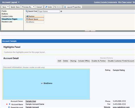Adding A Birst Dashboard To A Visualforce Page