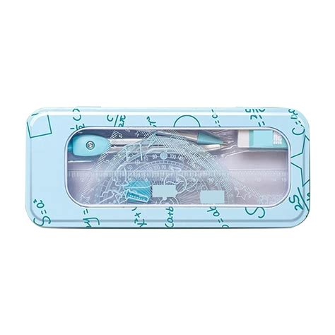 Spring Sale Compasses Set Geometry Tool 8 Pieces Ruler Pencil Set