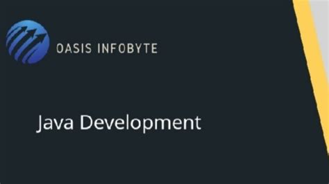 My 4 Weeks Journey Into Java Development At Oasis Infobyte