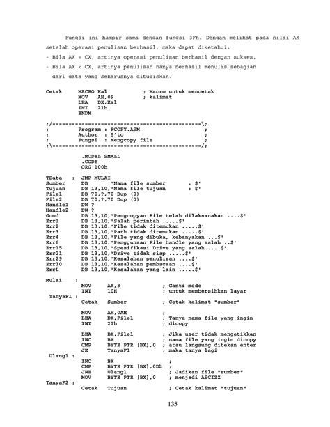 Tutorial Emulator 8086 28 Fungsi Ini Hampir Sama Dengan Fungsi 3fh