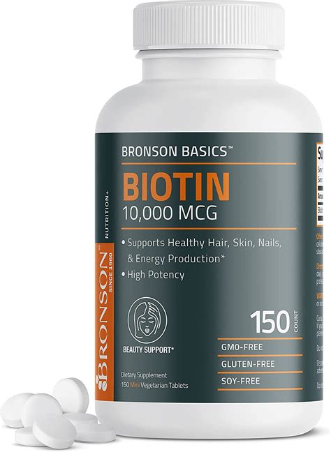 Bronson Biotin 10000 Mcg Supports Healthy Hair Skin