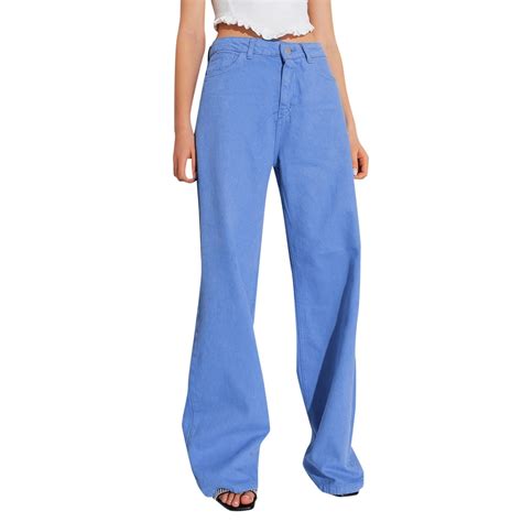 Byhong Women Solid Color Wide Leg Street Trendy Colored Loose Versatile
