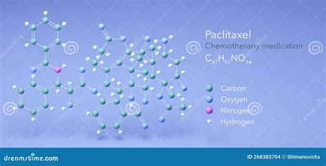 Paclitaxel Molecule Molecular Structures Taxol 3d Model Structural Chemical Formula And