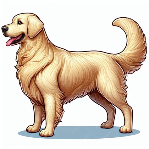 Ilustración De Dibujos Animados Del Perro Golden Retriever Vector Premium