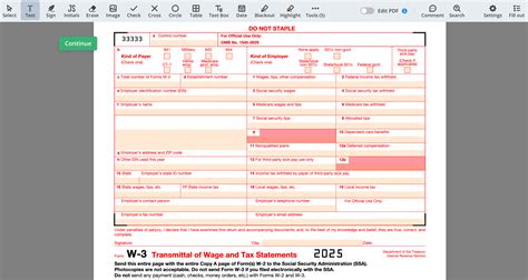 Form W 3 Transmittal Of Wage And Tax Statements Pdffiller Blog