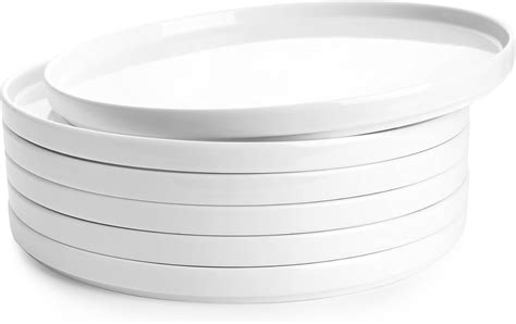 Sweese Porcelain Flat Dinner Plates Set Of 6 105 Inch