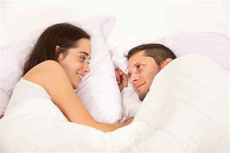 Premium Photo Portrait Of A Young Couple In Love In A Bed