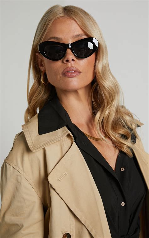 Merry Rounded Cat Eye Sunglasses In Black Showpo