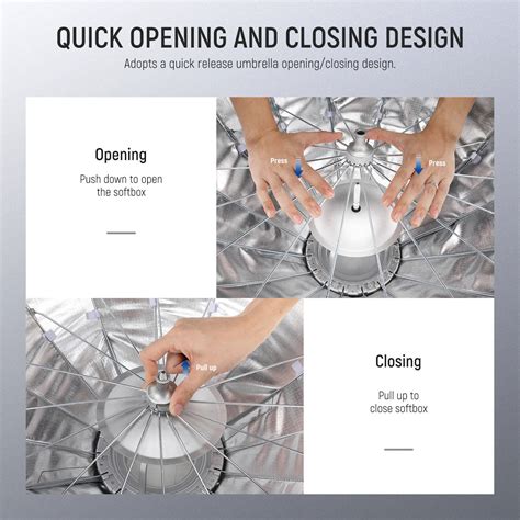 Neewer 85cm Deep Parabolic Softbox With Honeycomb Grid Quick Release Bowens Mount Soft Diffused