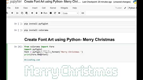 Day 172 Create Font Art Using Python Merry Christmas Youtube