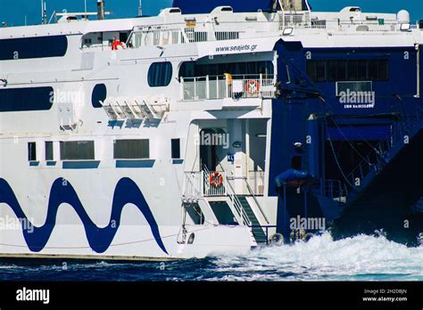 Santorini Greece October 20 2021 The High Speed Boats Of Seajets