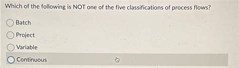 Solved Which Of The Following Is Not One Of The Five