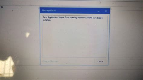 Excel Application Scope Error Opening Workbook Activities Uipath