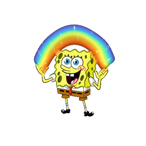 Spongebob Squarepants Rainbow Sticker By Devon Blow For Ios Android Giphy