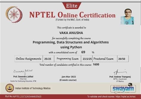vaka anusha on linkedin nptel pythonprogramming