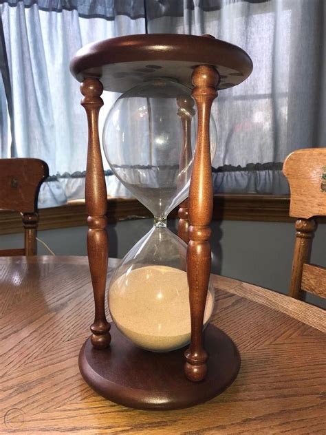 Large Wooden Hourglass With Sand 1930111484