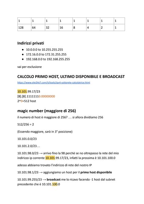 SOLUTION Subnetting Esercizi Svolti Con Tutti I Passaggi Sottoreti IPV Host Broadcast