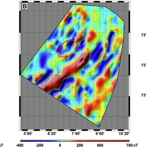 Magnetic Anomaly Over The Survey Area A Magnetic Anomaly Total Download Scientific Diagram