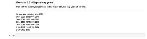 Solved Exercise 53 Display Leap Years Start With The