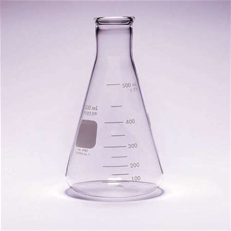 Narrow Mouth Conical Flasks Pyrex 500ml Babe Science Equipment Brecklandscientific Co Uk