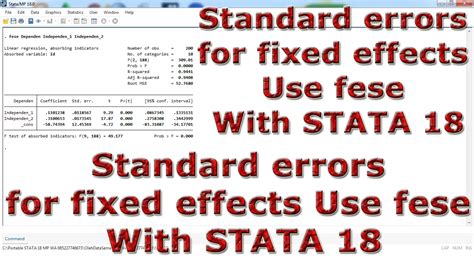 Standard Errors For Fixed Effects Use Fese With Stata 18 Speakbits