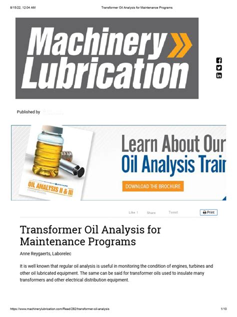Transformer Oil Analysis For Maintenance Programs Pdf Electrical