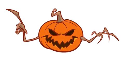 만화 재미 할로윈 호박 머리 흰색 배경 벡터 일러스트 레이 션에 고립 프리미엄 벡터