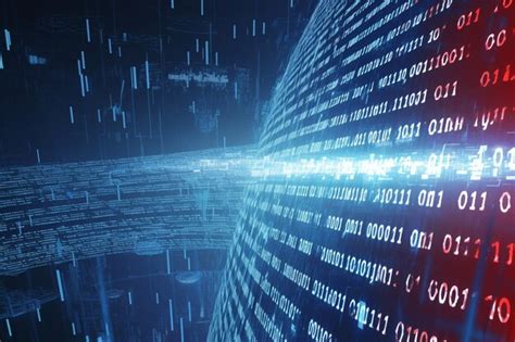 Premium Photo Digital Binary Data Encryption Depicted Amidst Computer