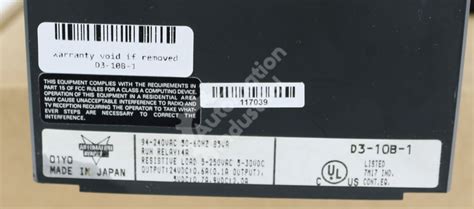 D3 10b 1 By Automation Direct 10 Slot Io Base Dl305 Directlogic 305