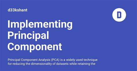 Implementing Principal Component Analysis Pca From Scratch D33kshant
