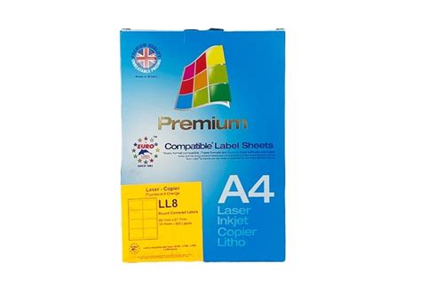 Printer Labels 8 Per Sheet Fluorescent Orange Priory Direct