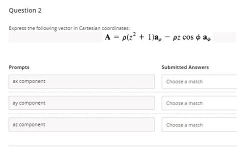 Solved Express The Following Vector In Cartesian Chegg