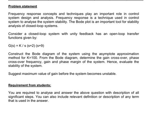 Solved Problem Statement Frequency Response Concepts And