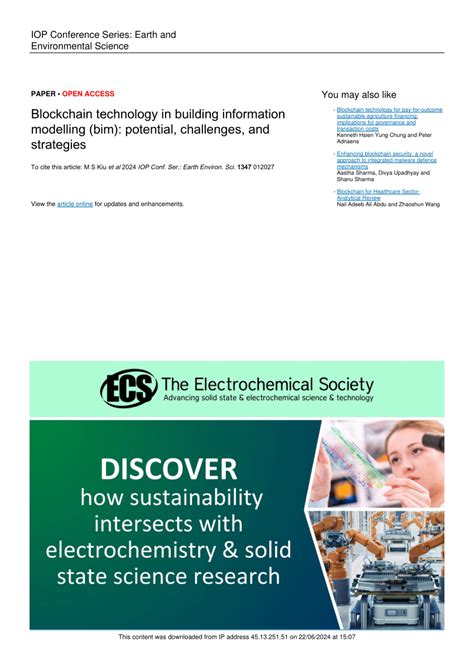 Pdf Blockchain Technology In Building Information Modelling Bim Potential Challenges And
